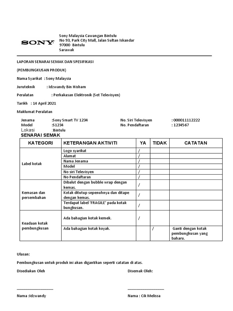 Contoh Jawapan Amali 1-Idzwandy | PDF