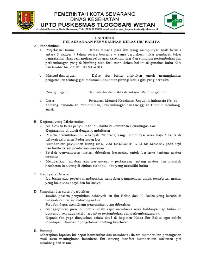 SPJ KELAS BALITA Pedurungan Lor Ok | PDF