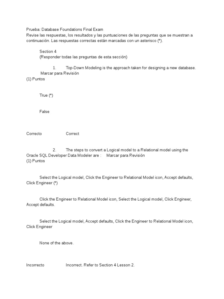Prueba Database Foundations Final Exam | PDF