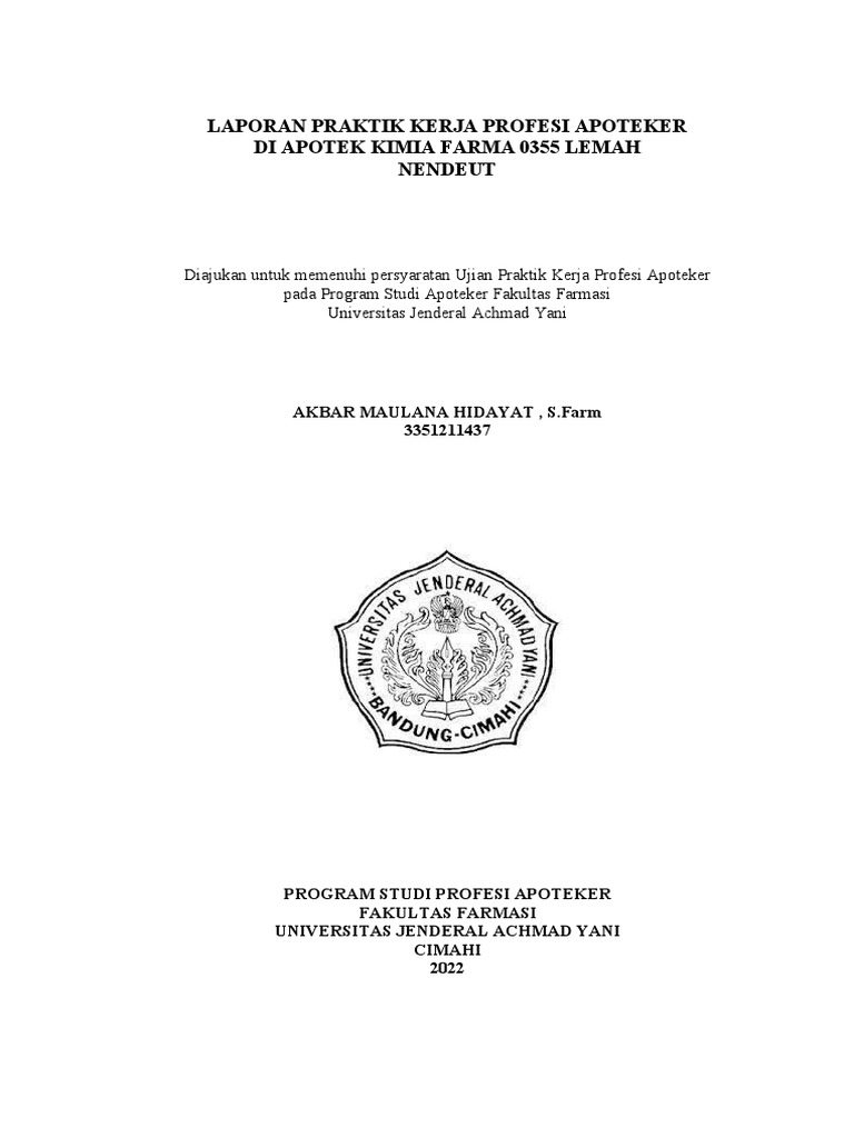Apotek Laporan Akhir Pdf