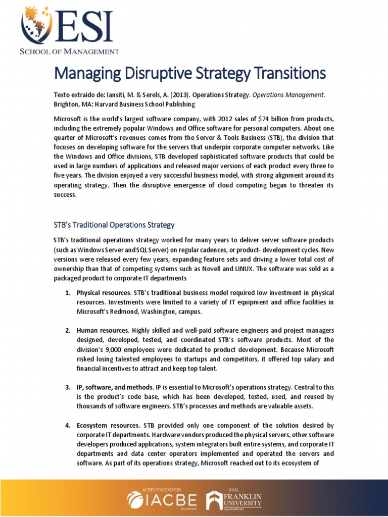 Navigating the Transition to the Cloud: Microsoft's Server & Tools ...