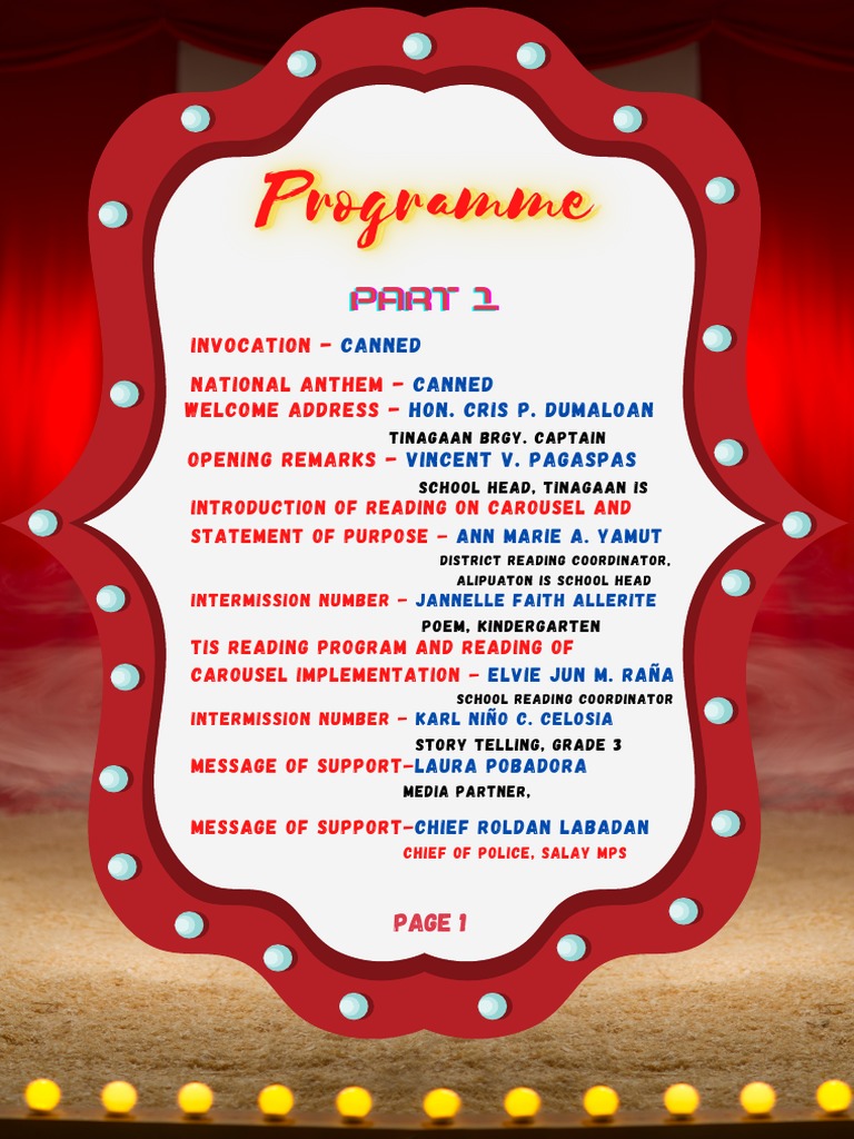 TIS Reading Carousel Program | PDF | Travel | Foreign Language Studies