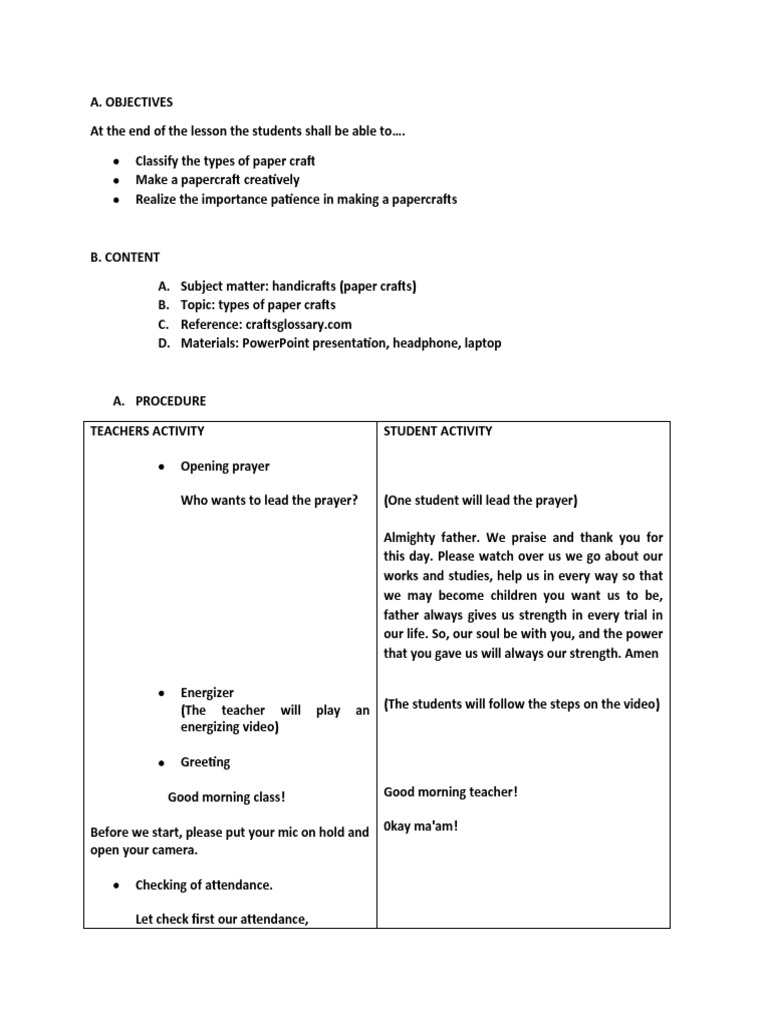 lesson-plan-paper-crafts-1-1 | PDF | Papermaking | Origami