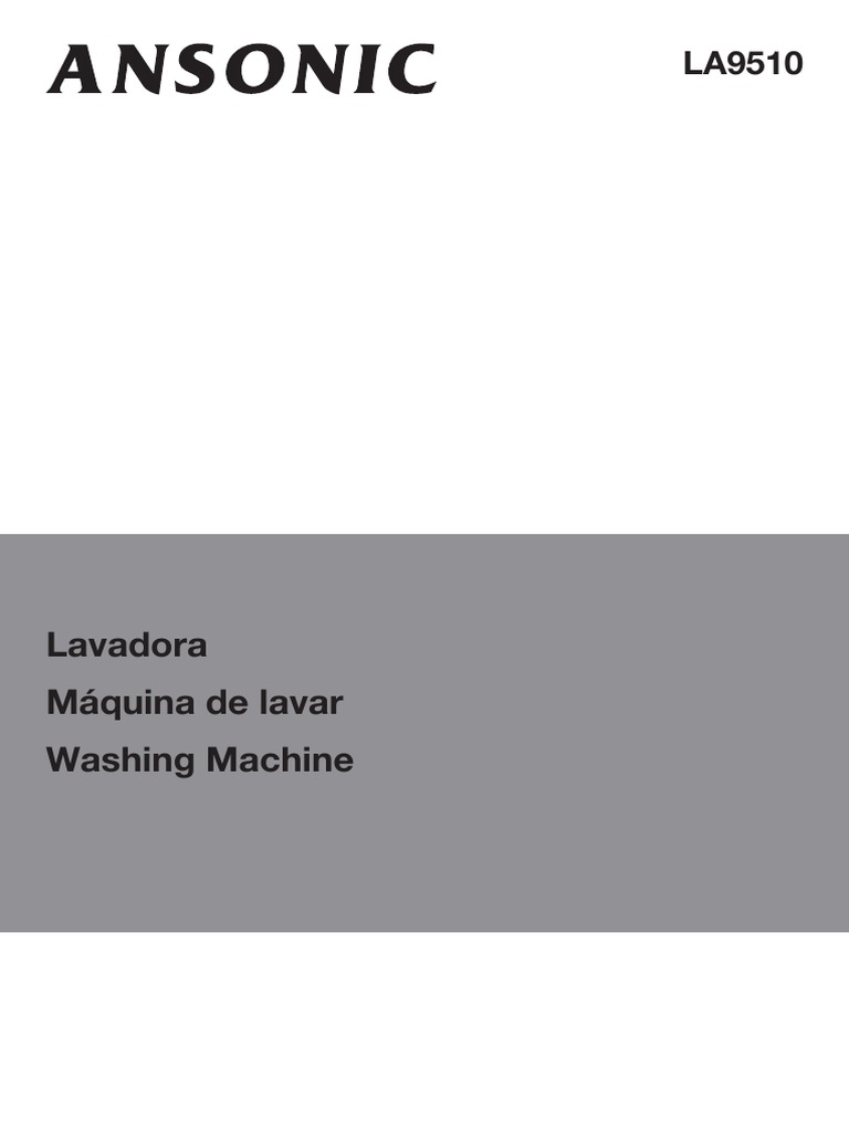 Ansonic LA 9510 Washing Machine | PDF | Agua | Ropa