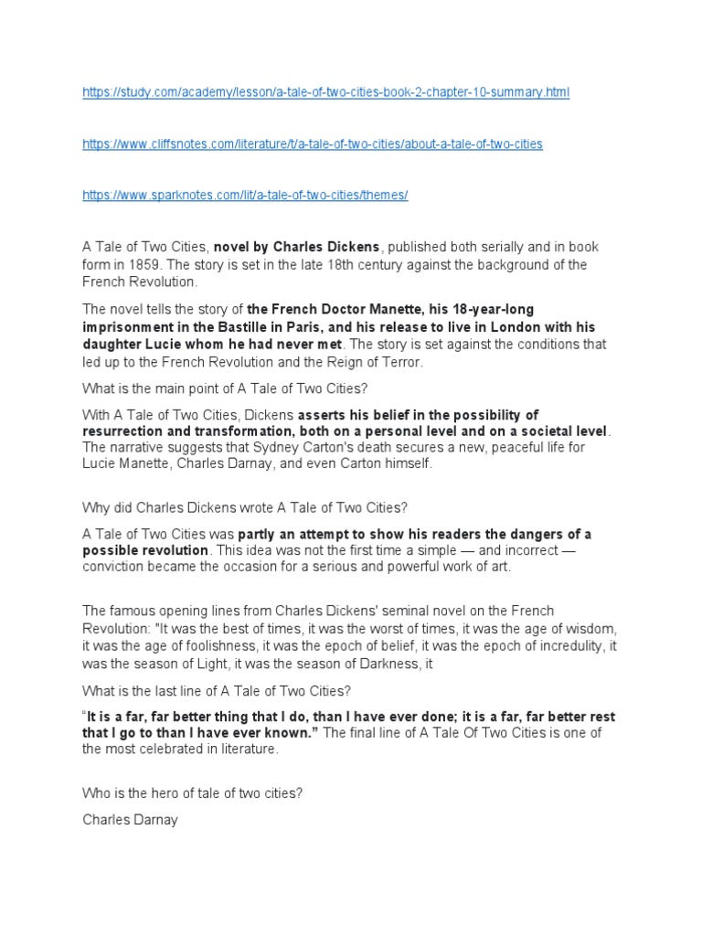 A Tale of Two Cities | PDF | A Tale Of Two Cities