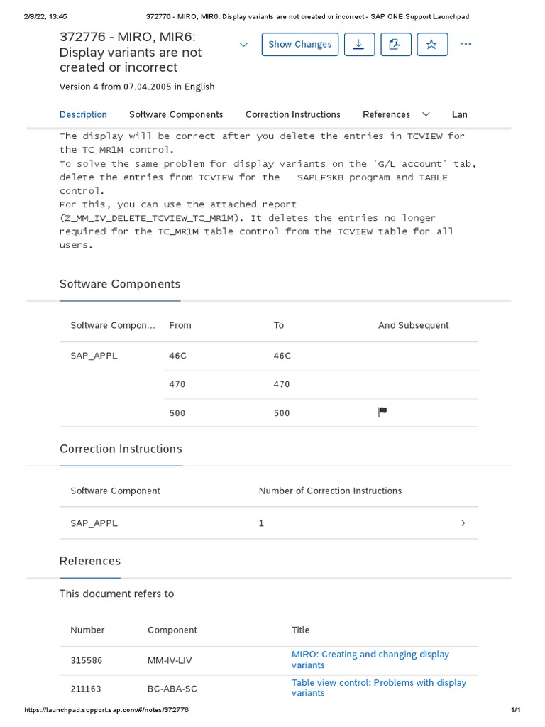 MIRO, MIR6 - Display Variants Are Not Created or Incorrect - SAP ONE ...