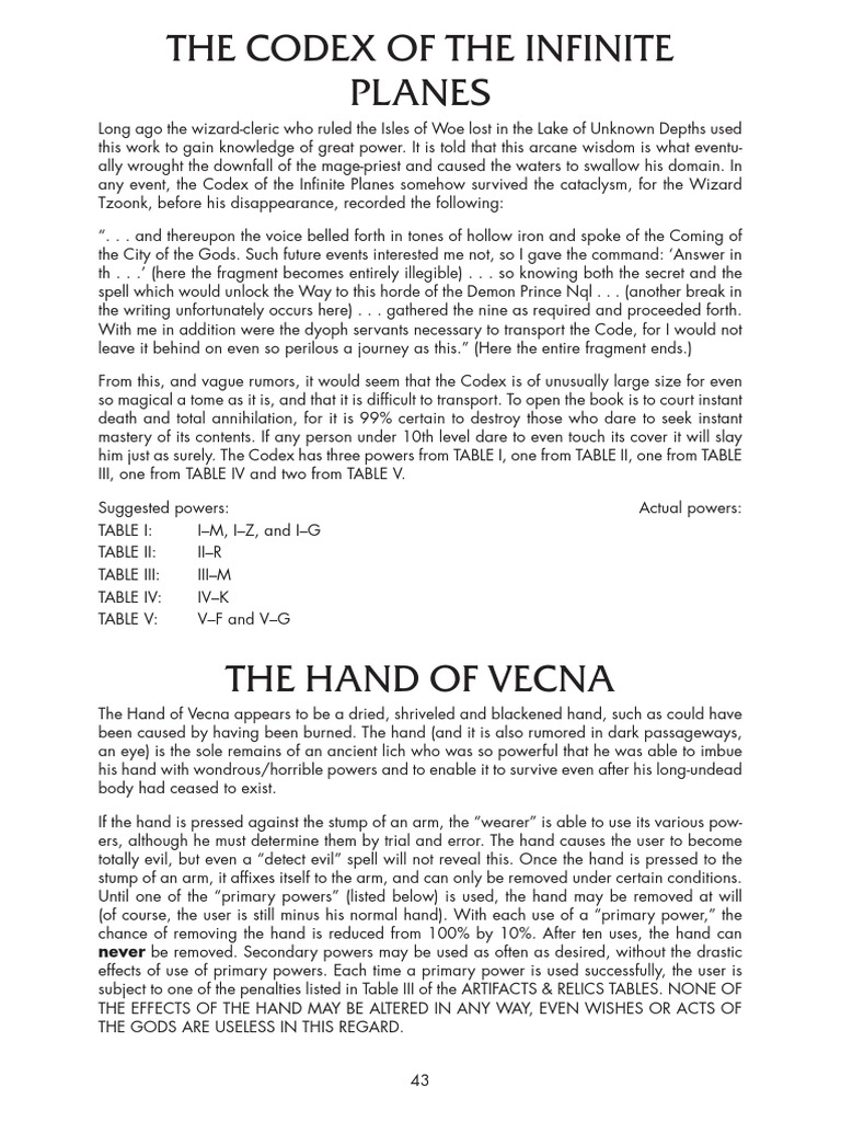 The Codex of The Infinite Planes | PDF