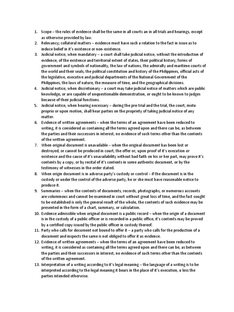 EVIDENCE | PDF | Witness Impeachment | Witness