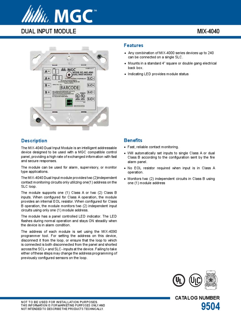 Dual Input Module MIX-4040: Features | PDF | Electrical Engineering ...
