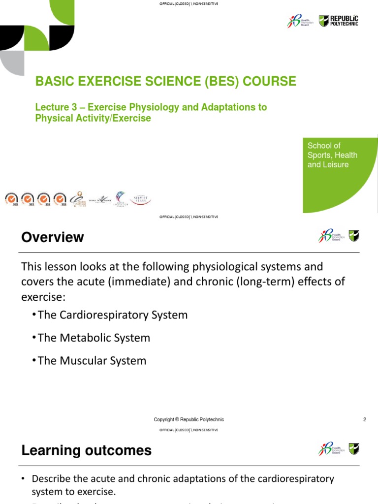 BES Course Lecture 3 Exercise Physiology and Adaptations To Physical Activity | Download Free ...