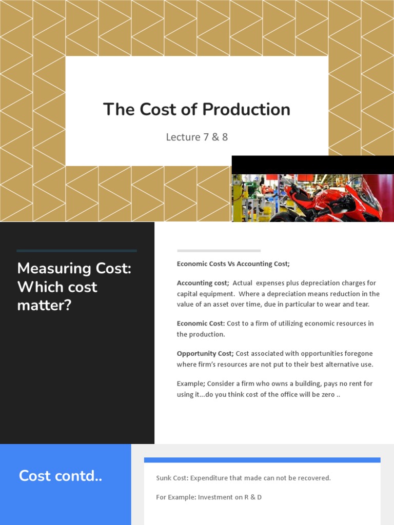 The Business Economics Cost of Production Lecture 7&8 BDA | PDF | Average Cost | Cost