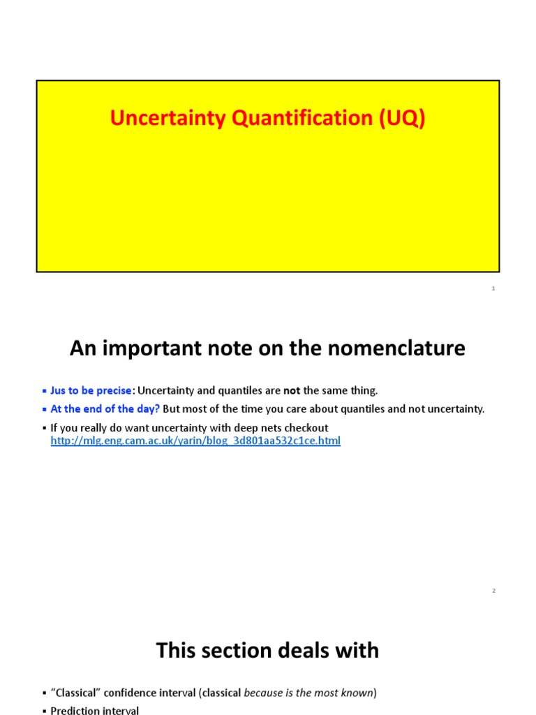 Uncertainity Quantification | PDF | Confidence Interval | Regression Analysis