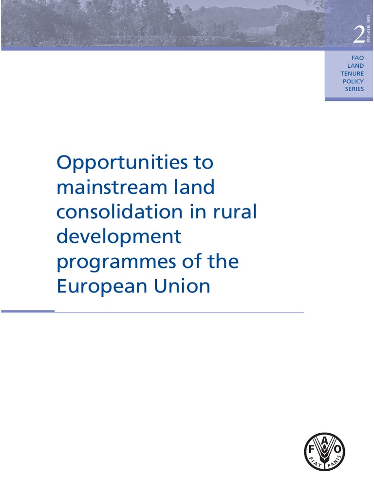 Opportunities To Mainstream Land Consolidation in Rural Development ...