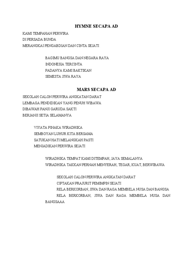 Hymne Secapa Ad | PDF | Agama & Spiritualitas