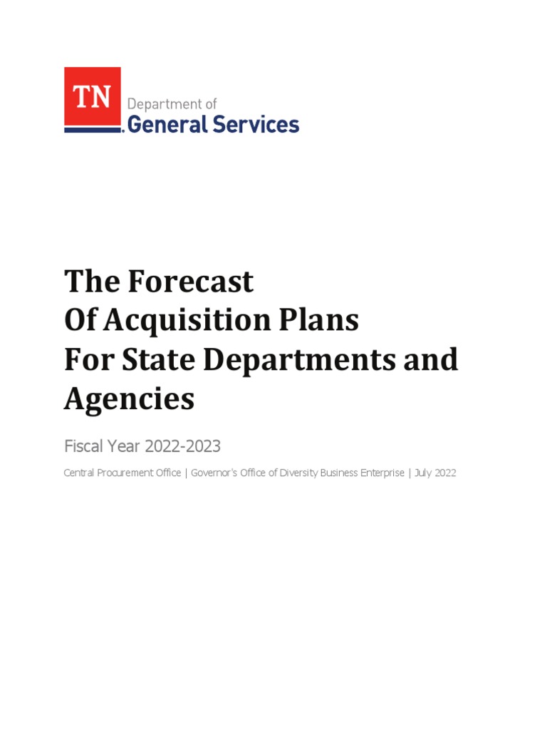 Tennessee State Procurement Forecast 2022-2023 | PDF | Request For ...