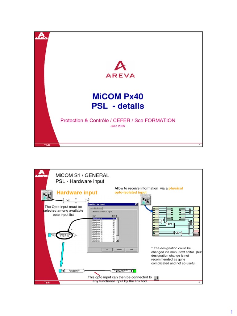 Micom SI Px40 PSL Détails | PDF | Relay | Logic Gate