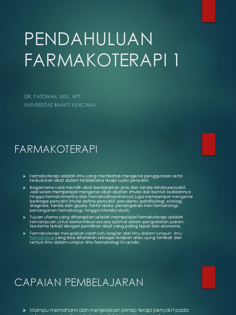 Konsep Dasar Farmakoterapi | PDF