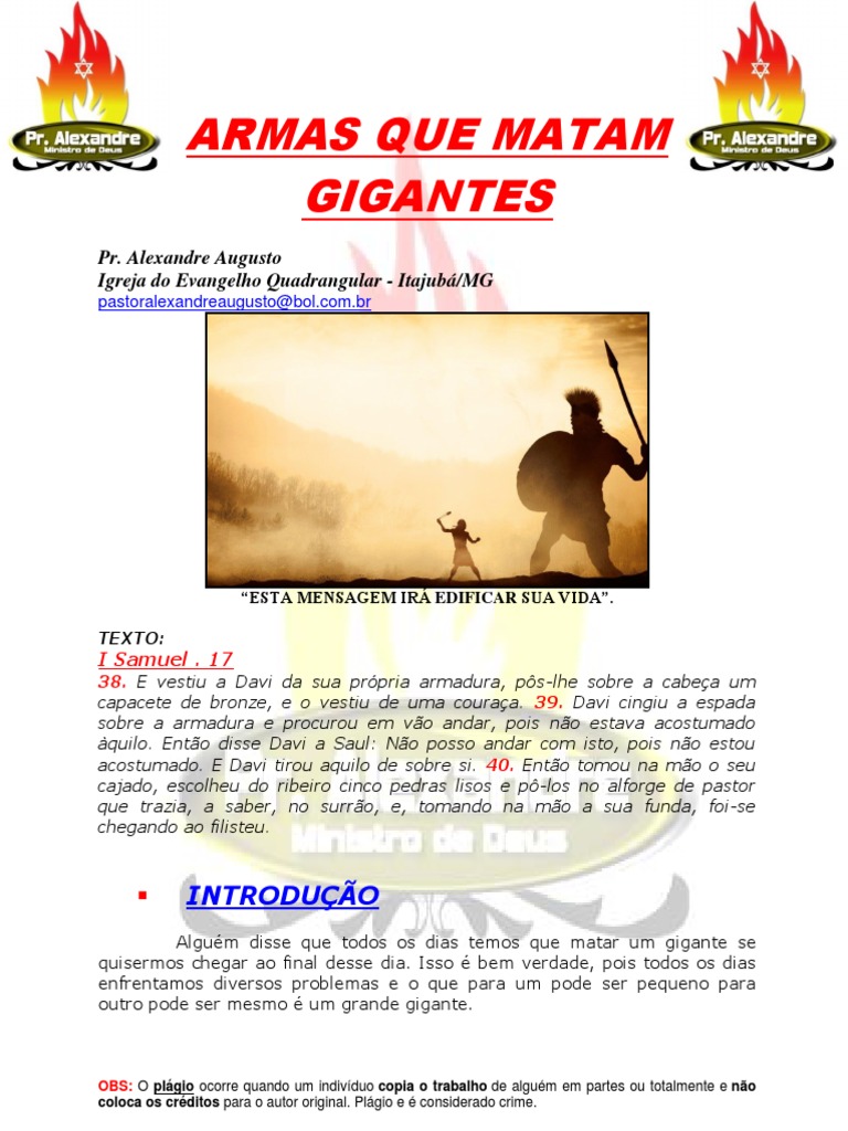 As Armas Que Matam Gigantes1 | PDF | Davi | Golias