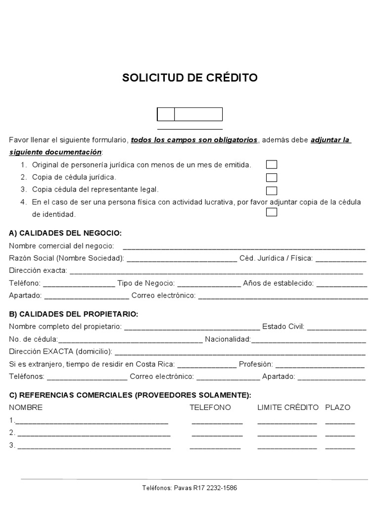 Solicitud de Credito | PDF