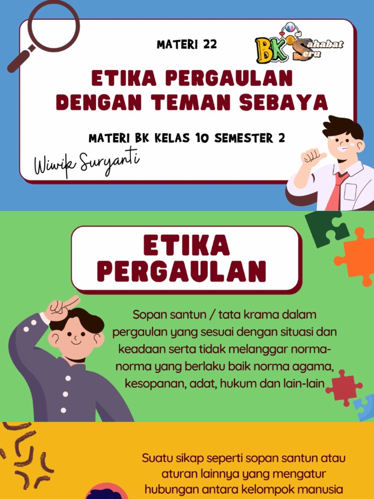 Materi 22 Etika Pergaulan Dengan Teman Sebaya | PDF Materi 22 Etika Pergaulan Dengan Teman Sebaya | PDF
