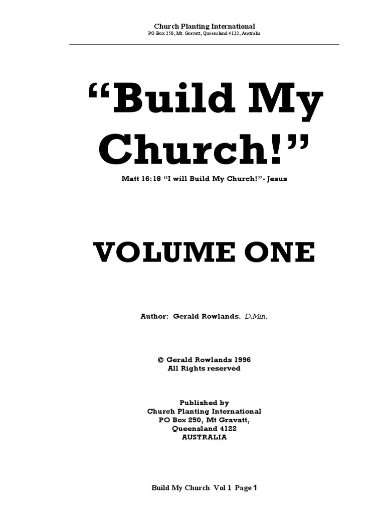 Build My Church Gerald Rowlands | PDF | Disciple (Christianity ...