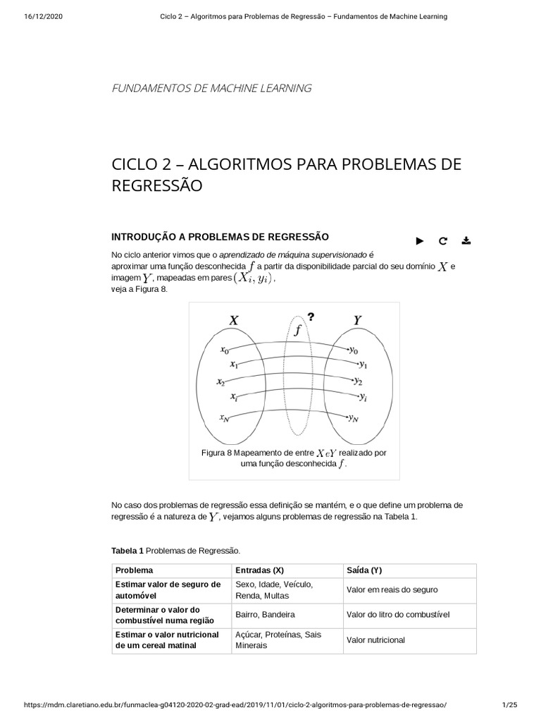 Ciclo 2 - Algoritmos para Problemas de Regressão - Fundamentos de Machine Learning | PDF ...