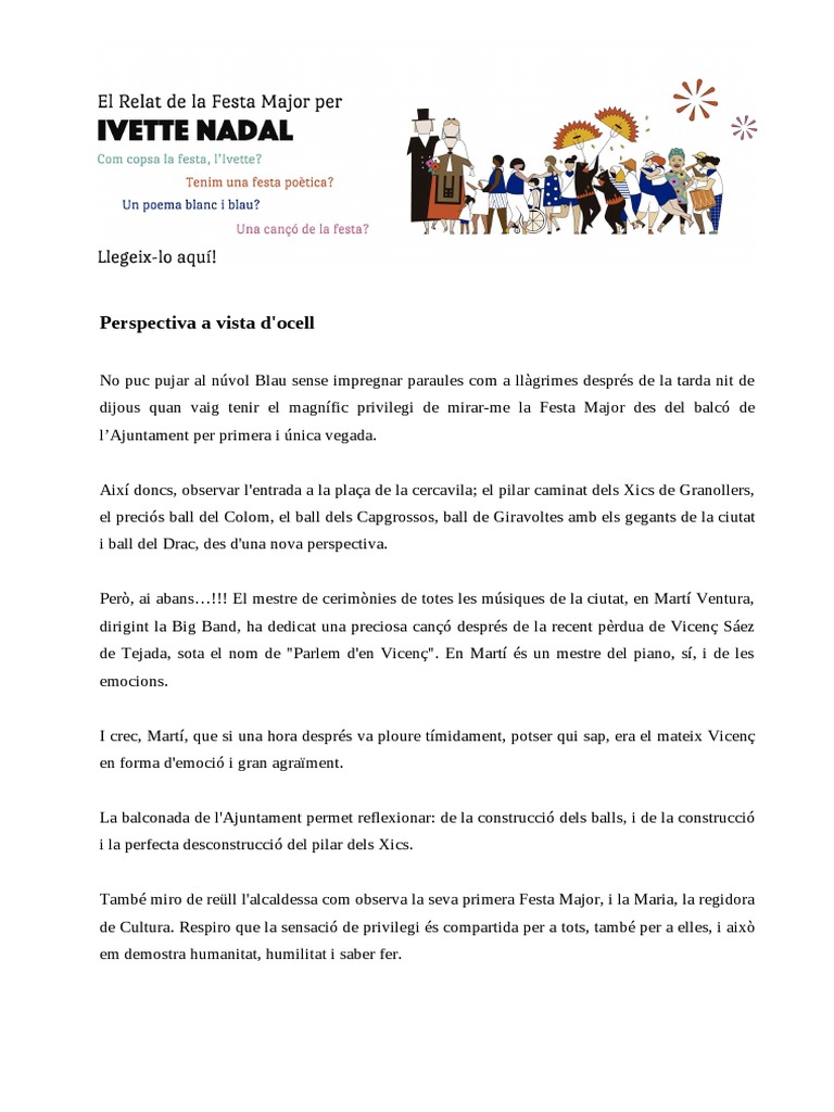 Relat 2 Festa Major de Granollers Per Ivette Nadal | PDF