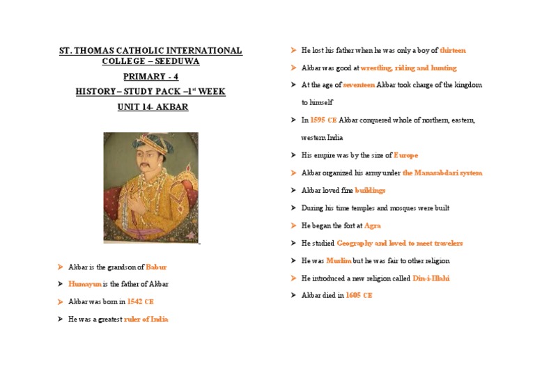 St. Thomas Catholic International College - Seeduwa Primary - 4 History ...