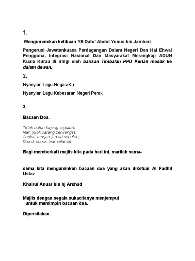 Teks Pengacara Majlis Anugerah Gemilang Akademik | PDF