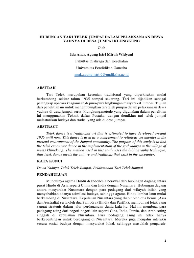 Hubungan Tari Telek Jumpai | PDF