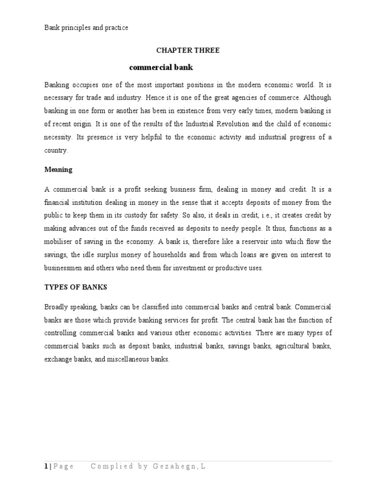 chapter 3 banking | PDF | Banks | Finance & Money Management