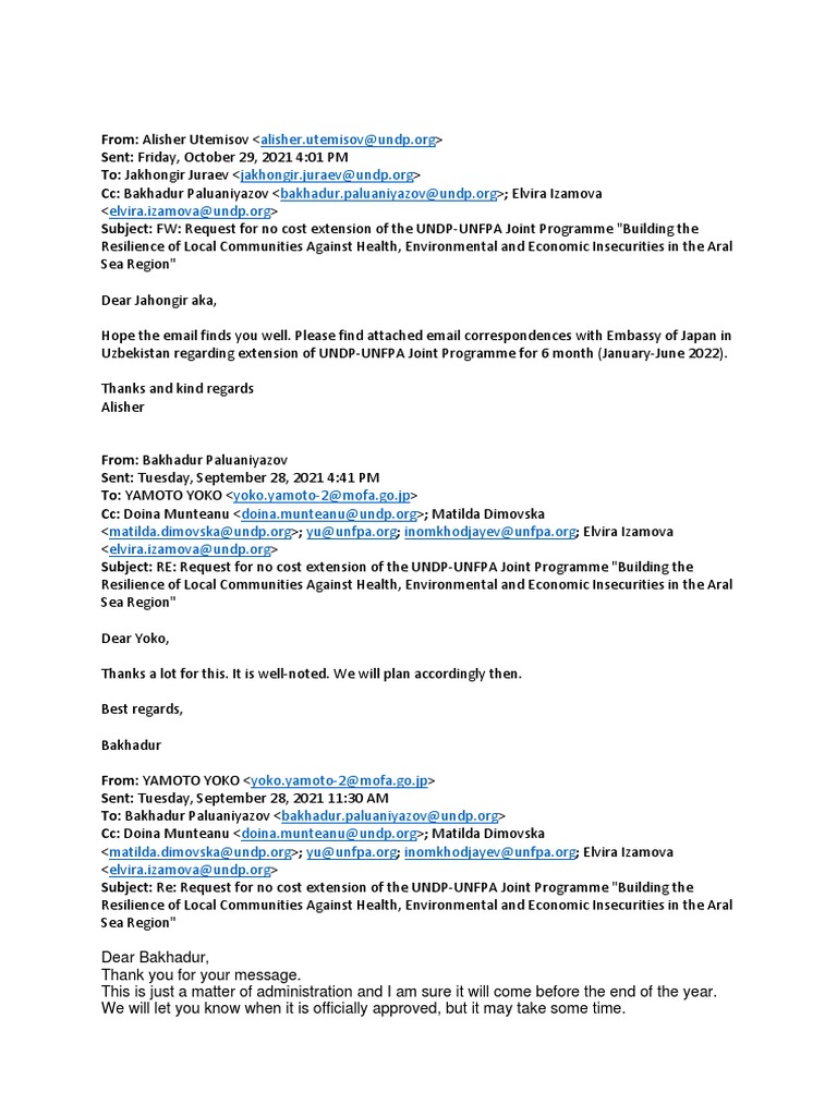 UNDP-UNFPA Programme Extension Request | PDF | Procurement | Economies