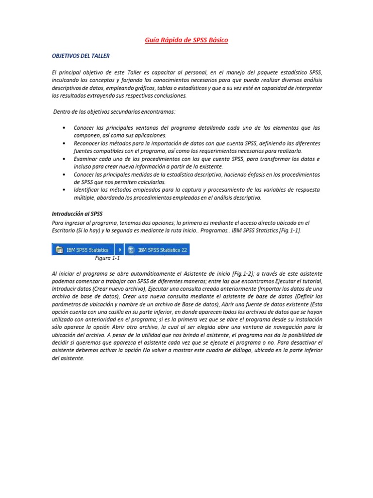 Guía Rápida de SPSS 22 | PDF | Spss | Archivo de computadora