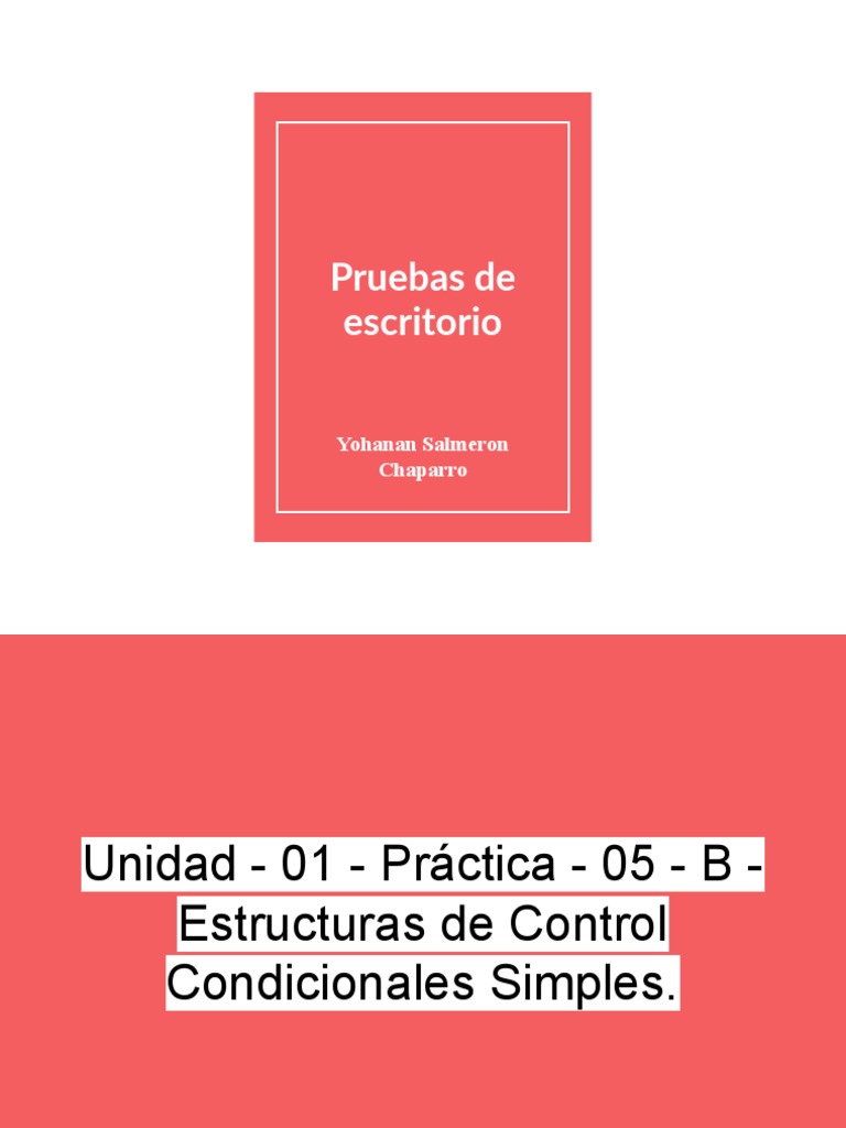 Prueba de Escritorio | PDF | Programación de computadoras