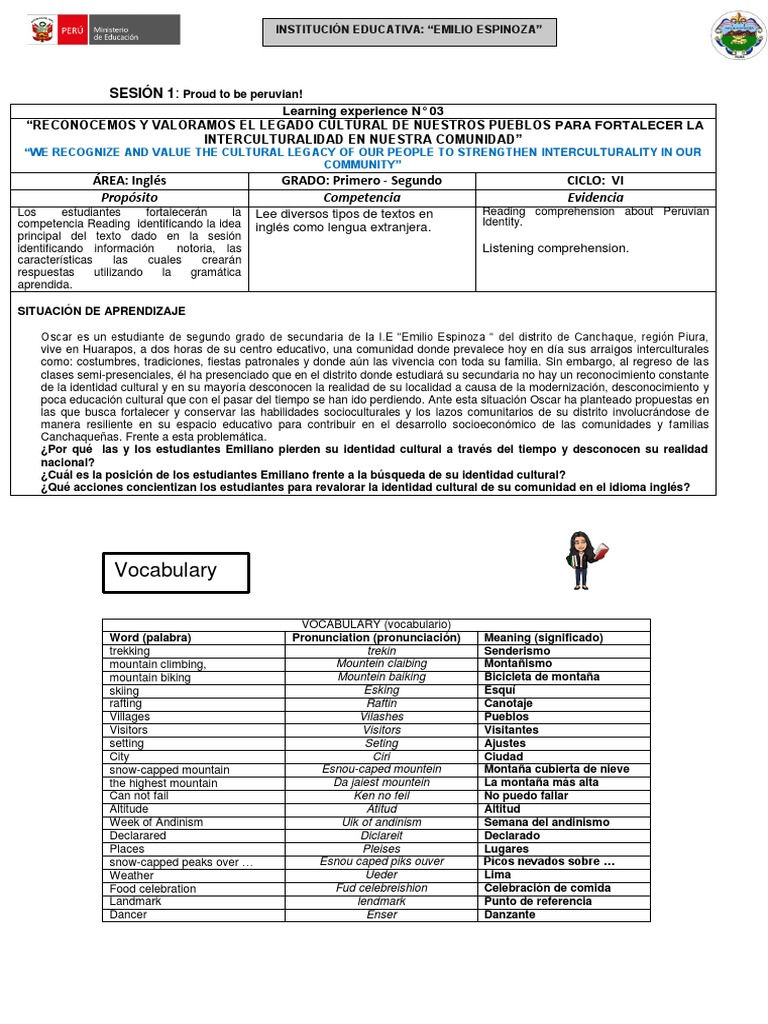 EDA 03 - Actvity 1 Ciclo VI | PDF