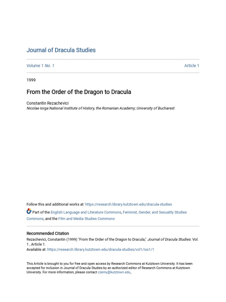 From the Order of the Dragon to Count Dracula: Tracing the Origins and ...