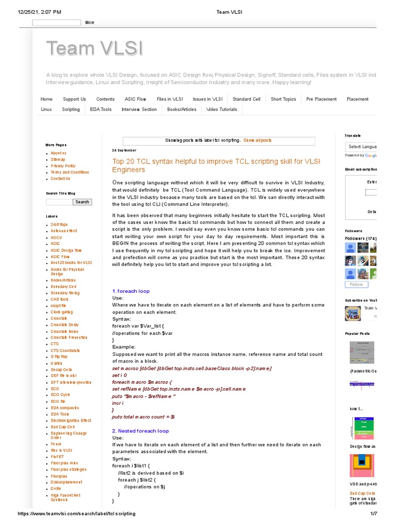 Team VLSI TCL | PDF | Scripting Language | Regular Expression