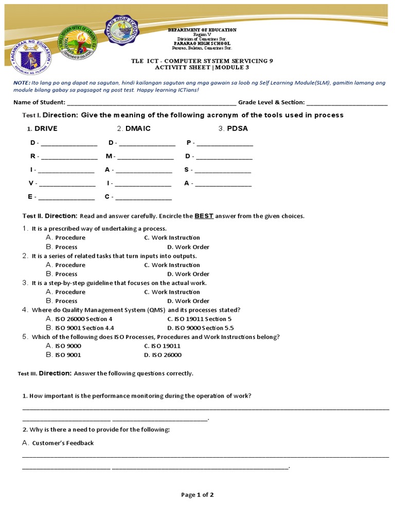 Summative Test Module 4 Tle Ict Css 9 Pdf Educational Technology Pedagogy 