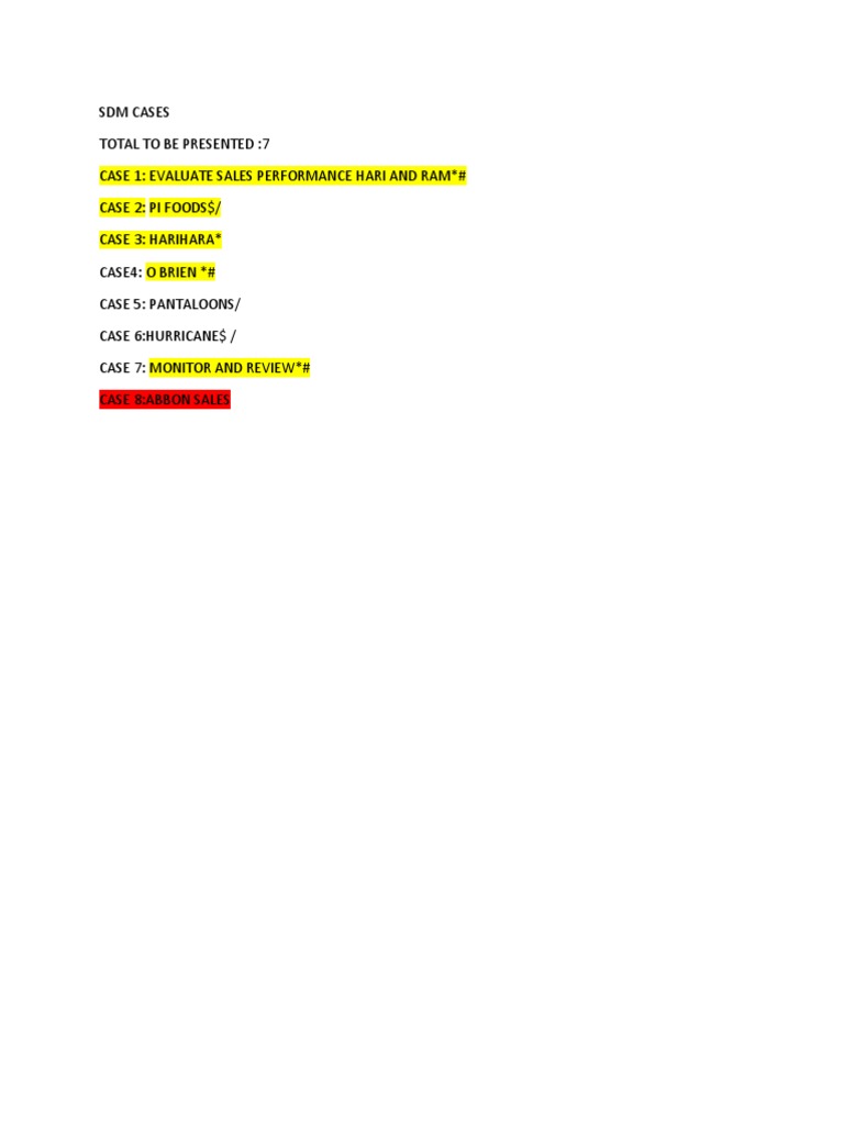 SDM Case Assignment | PDF | Sales | Retail
