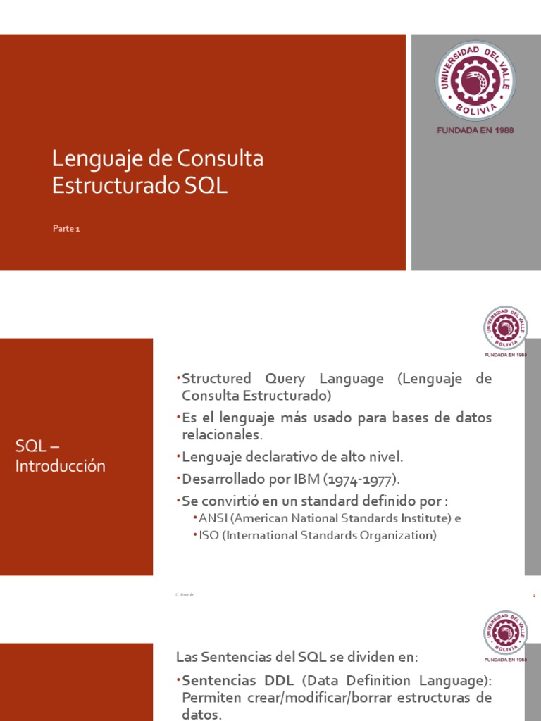 SQL Parte 1 | PDF | SQL | Datos