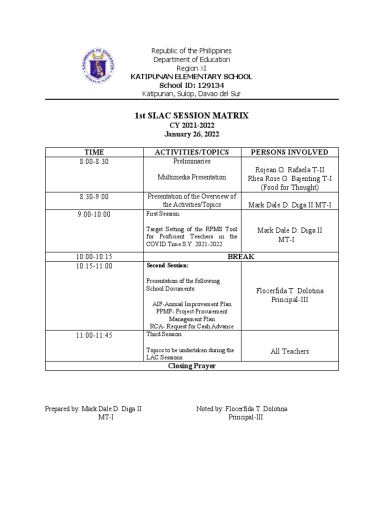 1st slac matrix | PDF