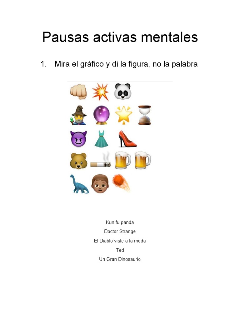Pausas Activas Mentales | PDF | Juegos y actividades | Libros para ...