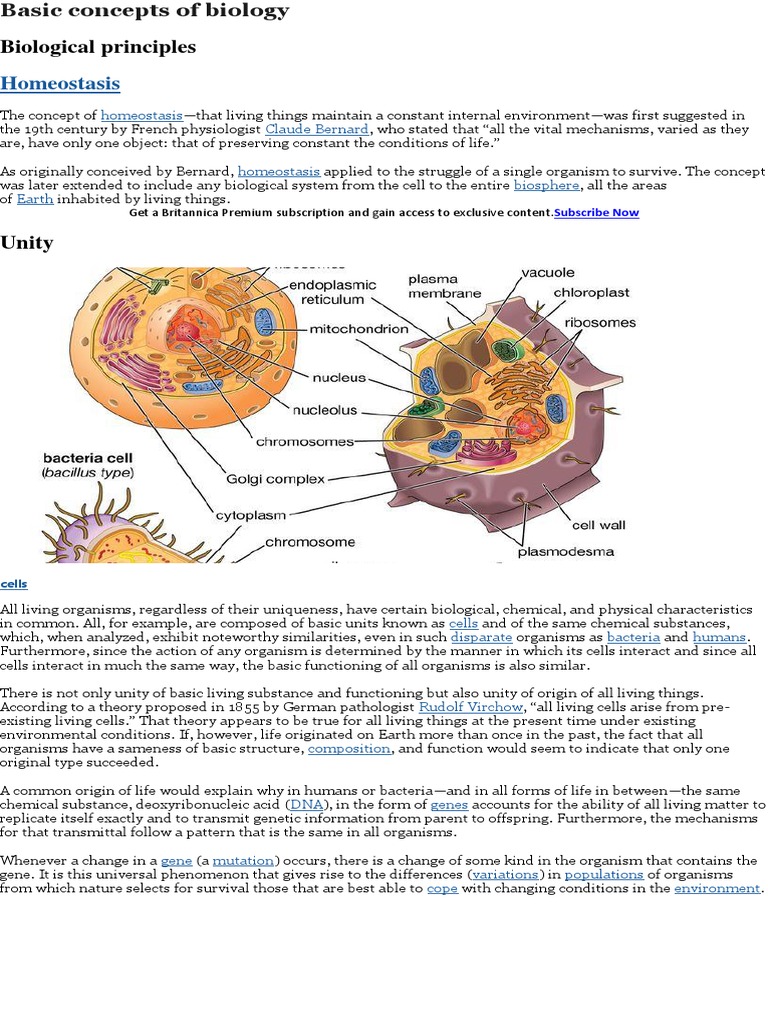 Basic Concepts of Biology | PDF | Life | Organisms