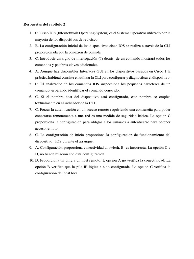 Respuestas Del Capítulo 2 | PDF