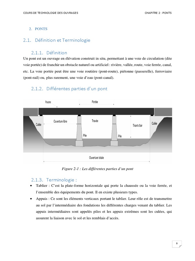 Terminologie et types de ponts | PDF | Pont | Conception architecturale