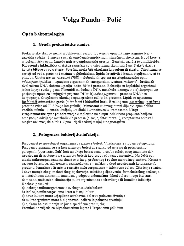 Mikrobiologija - Skripta za usmeni skraceno | PDF