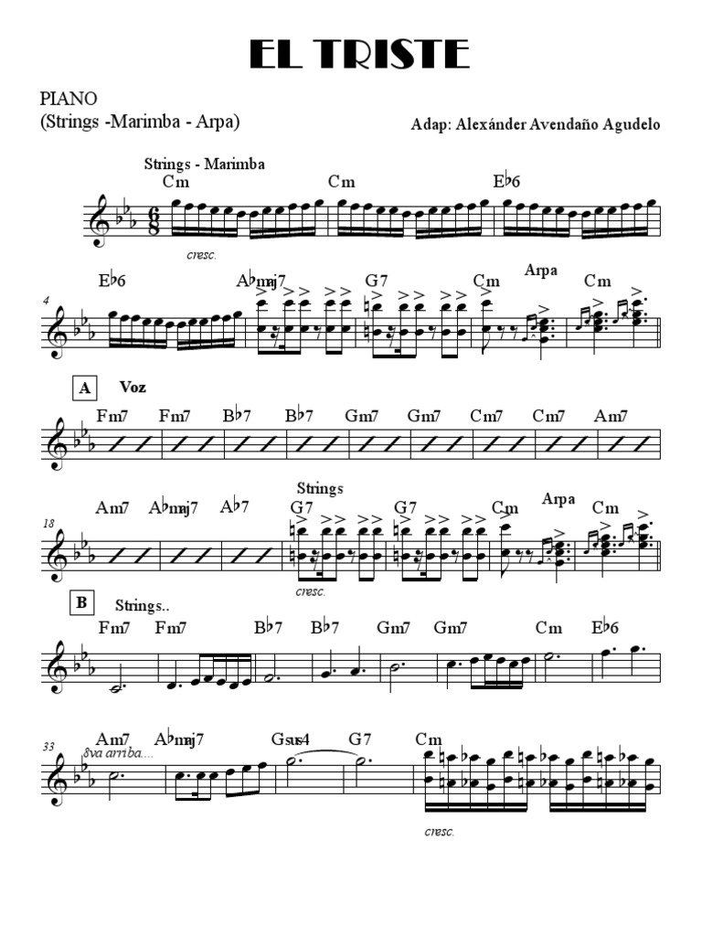 EL TRISTE - Piano | PDF