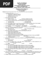 SUMMATIVE TEST-PerDev. | PDF | Self | Self Concept