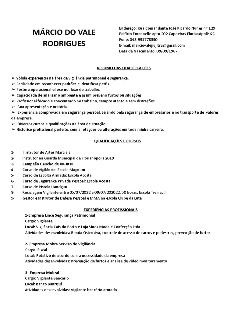 Márcio Do Vale Rodrigues | PDF