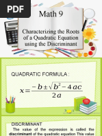 Math-9-LP - Q1 - W6B Represents A Quadratic Function Using Table of Values, Graph, and Equation ...